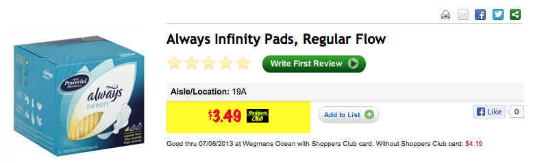 Two New Always Coupons = $2.39 at Wegmans + More Deals | Living Rich ...