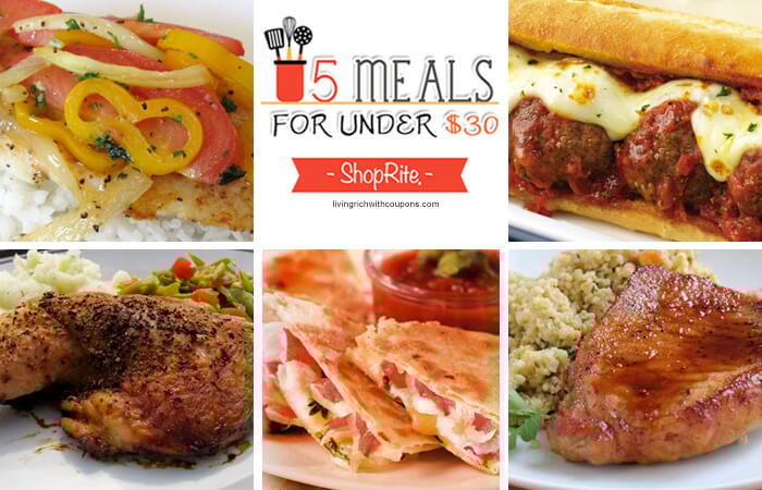 5 Meals for Under $30 at ShopRite – Week ending 3/12/16 | Living Rich ...
