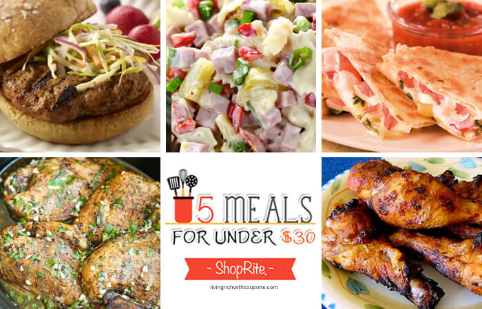 5 Meals for Under $30 at ShopRite – Week ending 8/20/16 | Living Rich ...