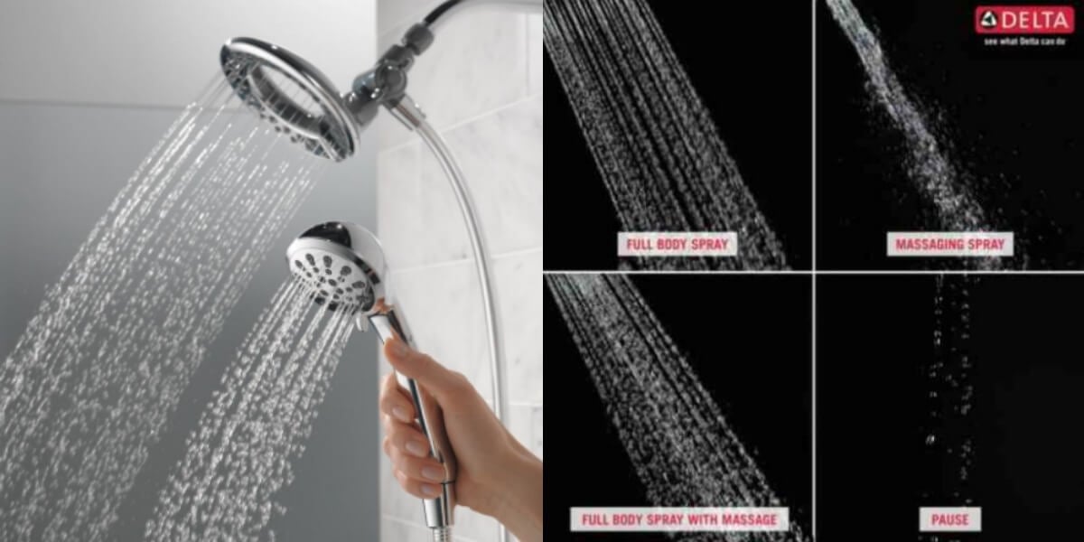 Home Depot: Delta In2ition 4-Spray 2-in-1 Hand Shower and Shower Head ...