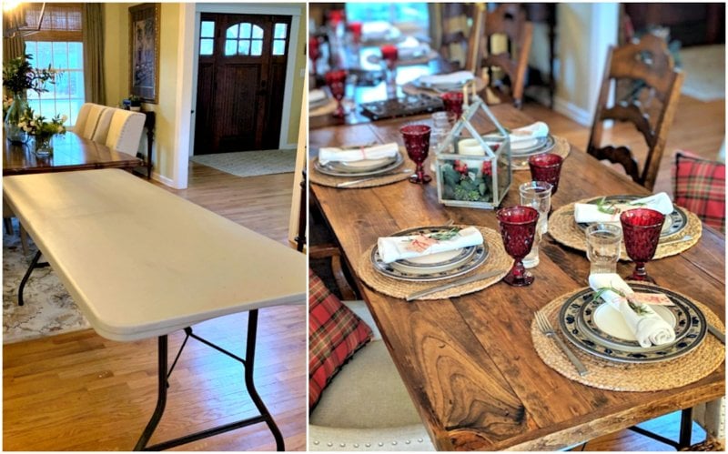 DIY Wood Folding Table Topper – From Plastic Folding Table to Beautiful ...
