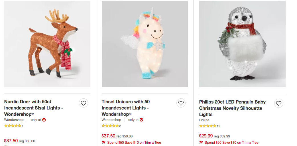 $10 off $50 Purchase of Holiday Trees, Lights, Wrap, Décor and More at ...