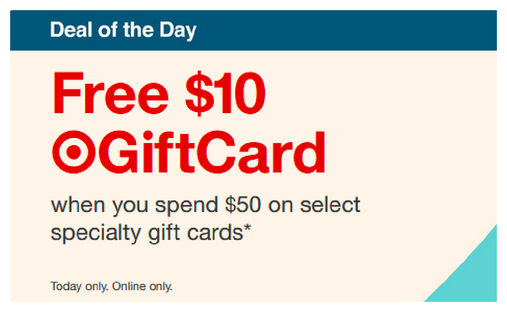 Today Only Free $10 Target GiftCard with $50 select Gift Cards at ...