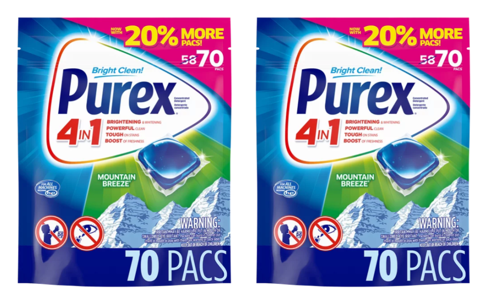 Purex 4 in 1 Laundry Pacs 70 ct just $2.27 each at Walmart | Just Use ...