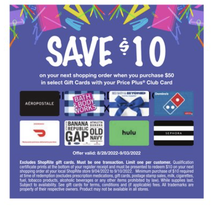 Updated! ShopRite Shoppers: Gift Card Deal – $10 in FREE Groceries ...