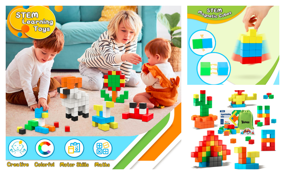 44% Off + Extra Coupon! 48PCS Magnetic Blocks for Toddlers Toys {Amazon ...