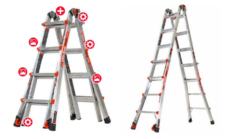 Little Giant MegaLite 17 Ladder with Tip & Glide Wheels only $149.99 ...