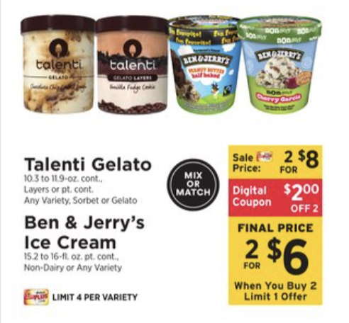 Talenti Gelato & Ben & Jerry’s Pints as Low as $2.00 at ShopRite ...