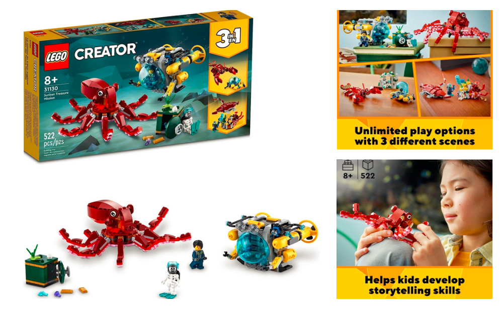 Great Price + Coupon! LEGO Creator 3 in 1 Sunken Treasure Mission ...