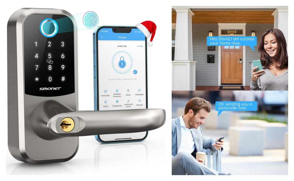 Extra 75% Off SMONET Smart Door Lock – Fingerprint, Keypad, Waterproof ...