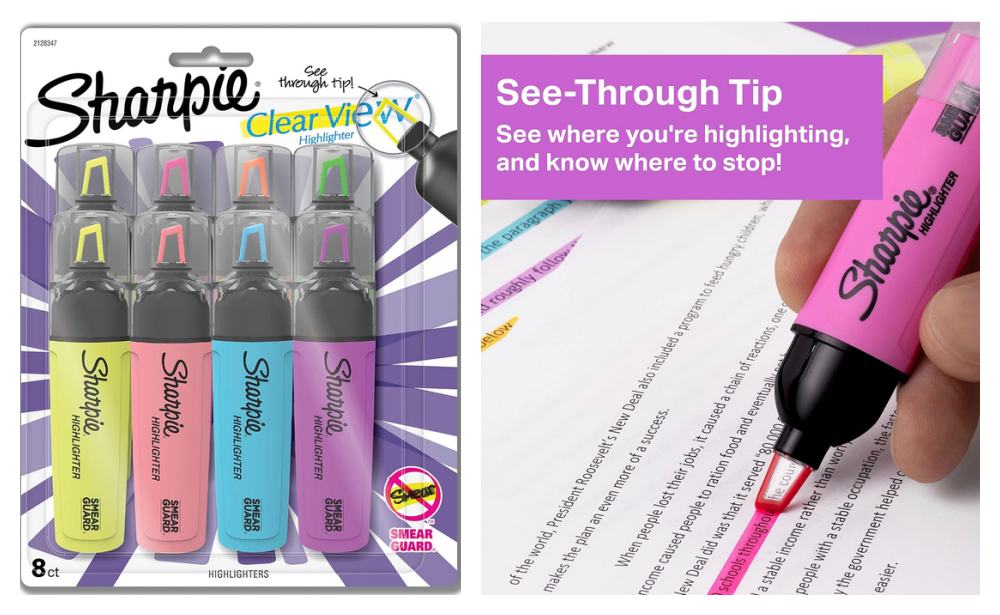 Amazons Big Spring Sale | 56% off SHARPIE Highlighter, Clear View ...