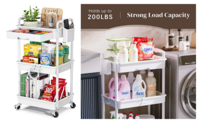 50% Off Rolling Utility Cart with Drawer 3 Tier {Amazon} | Living Rich ...