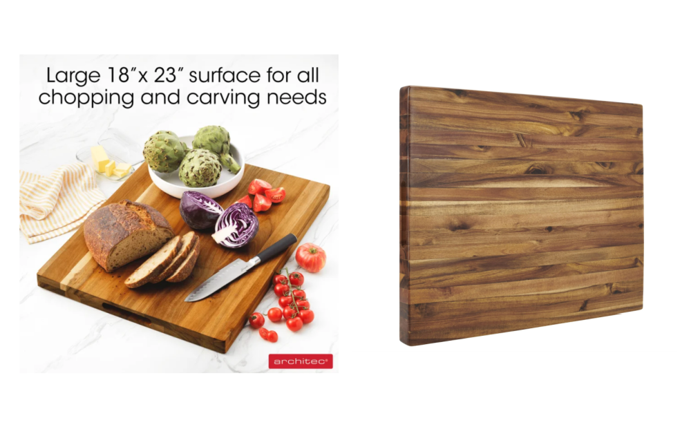 Architec XL 18″x 23″ Edge-Grain Acacia Cutting Board and Chop Block ...