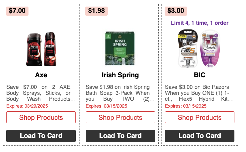 Over $200 in New ShopRite eCoupons -Save on Bic, Irish Spring, Axe ...