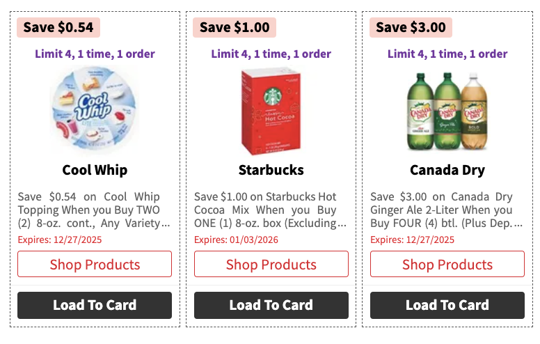 Over $200 in New ShopRite eCoupons -Save on Cool Whip, Starbucks ...